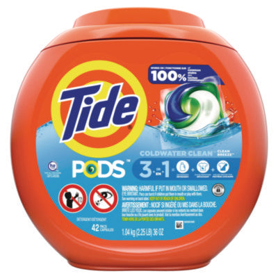 Tide® PODS Laundry Detergent, Clean Breeze, 36 oz Tub, 42 Pacs/Tub ...