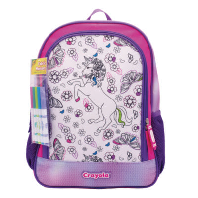 Crayola® Color-Your-Own Backpack, Mystical Unicorn, 15 x 5 x 16, Pink/