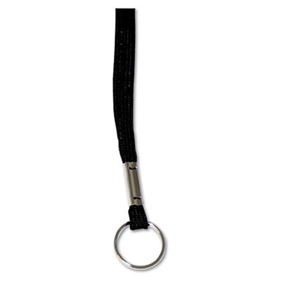 Advantus Deluxe Lanyards, Metal Ring Fastener, 36" Long, Black, 24/Box ...