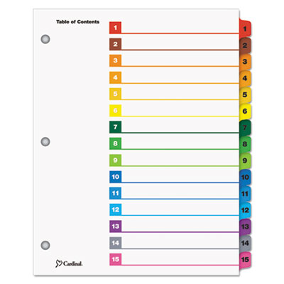 Cardinal® OneStep Printable Table of Contents and Dividers, 15-Tab, 1 ...