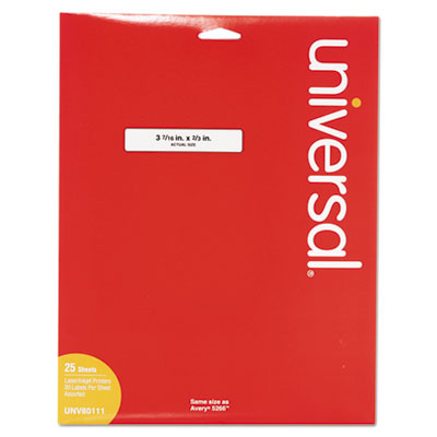 Universal® Self-Adhesive Permanent File Folder Labels, 0.66 x 3.44, Wh ...
