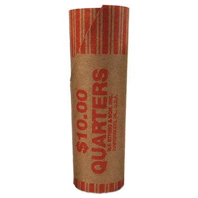 Iconex™ Preformed Tubular Coin Wrappers, Quarters, $10, 1,000 Wrappers ...
