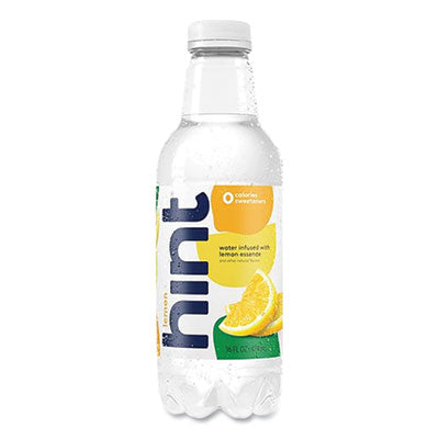 Hint® Flavored Water, Lemon, 16 oz Bottle, 12 Bottles/Carton