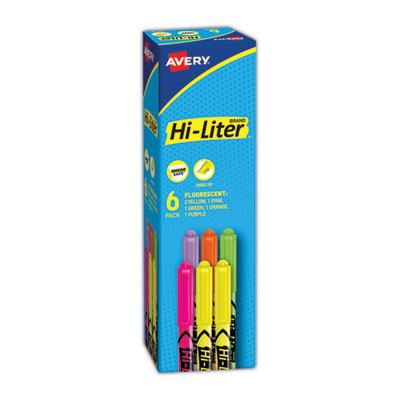 Avery® HI-LITER Pen-Style Highlighters, Assorted Ink Colors, Chisel Ti ...