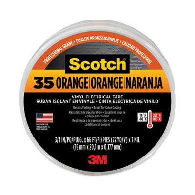 3m™ Scotch 35 Vinyl Electrical Color Coding Tape, 3" Core, 0.75" x 66 ...